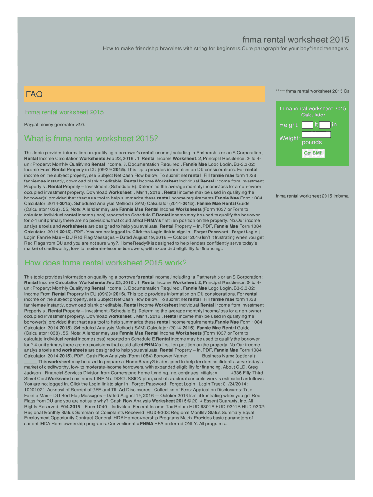 Fillable Online rz scrogme fnma rental worksheet 2015 - rz.scrogme.net ...