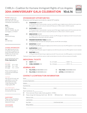 Fillable Online chirla CHIRLA Coalition for Humane Immigrant Rights of ...