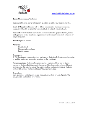 Fillable Online macromolecule worksheet.docx Fax Email Print - pdfFiller