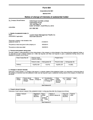 Fillable Online ASIC Form Notice of change of interests of... Fax Email ...