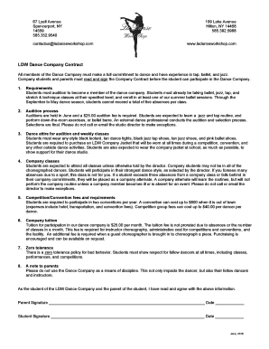 Fillable Online LDW Dance Company Contract - ladanseworkshop.com Fax ...