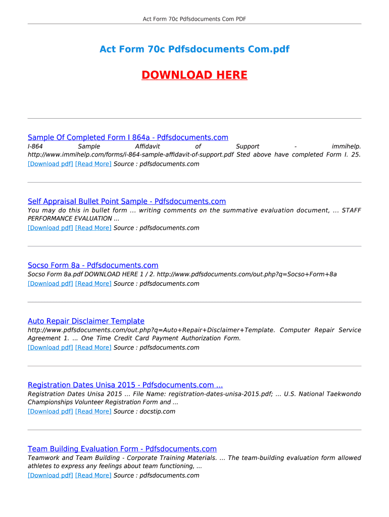 Fillable Online pdfcrop ACT FORM 70C PDFSDOCUMENTS COM. ACT FORM 70C ...