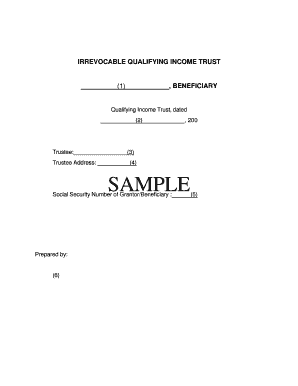 Fillable Online IRREVOCABLE QUALIFYING INCOME TRUST Fax Email Print ...