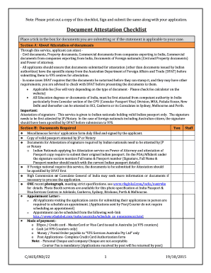 Fillable Online Note: Please print out a copy of this checklist, Sign and submit the same along ...