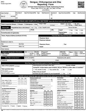 Fillable Online Dengue, Chikungunya and Zika Reporting Form (EPI-2) Fax ...