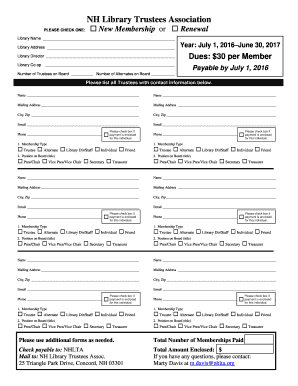 Fillable Online 2016-17 Membership form Fax Email Print - pdfFiller