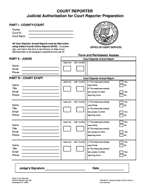 Fillable Online in Judicial Authorization for Court Reporter ...