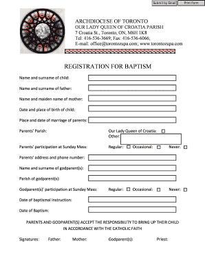 Fillable Online baptism-registration-form Fax Email Print - pdfFiller
