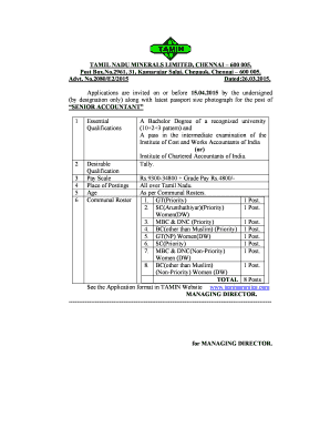 Fillable Online Detailed Advt & Application Form. - in one - india Fax ...