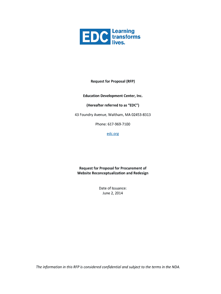 Fillable Online RFP for Website Redesign may22 - The RFP Database Fax ...