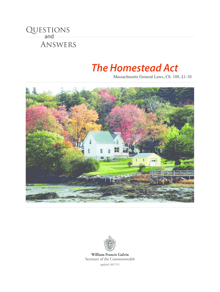 Fillable Online The Homestead Act Fax Email Print - pdfFiller