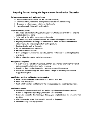 Fillable Online Preparing for and Having the Separation or Termination ...