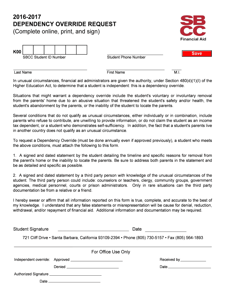Fillable Online sbcc SBCC Student ID Number Fax Email Print - pdfFiller