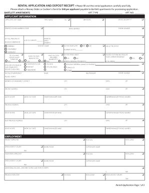 Fillable Online RENTAL APPLICATION AND DEPOSIT RECEIPT Please fill out this rental application ...