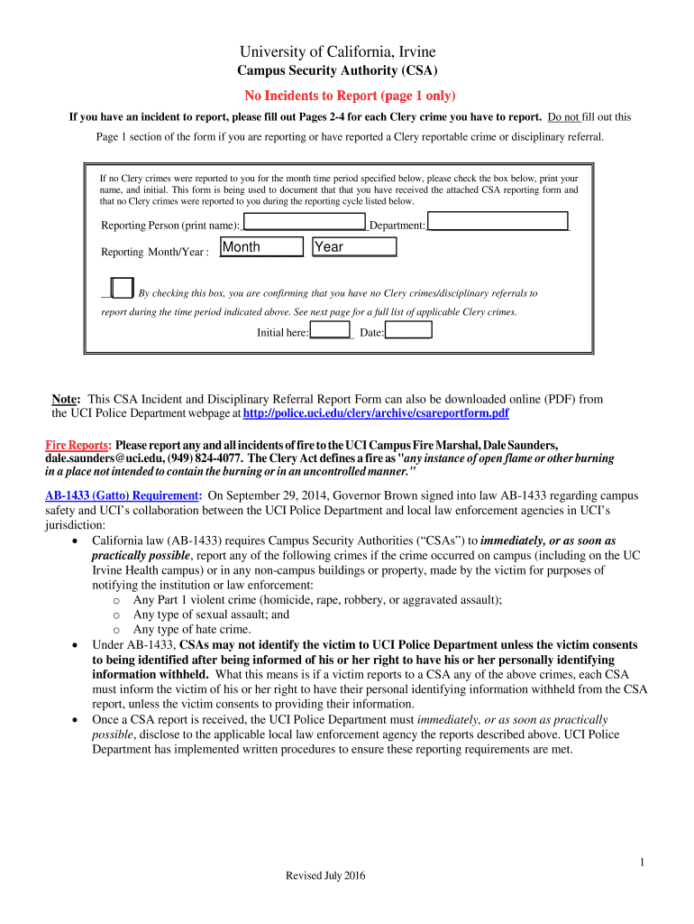 Fillable Online police uci University of California, Irvine - police ...