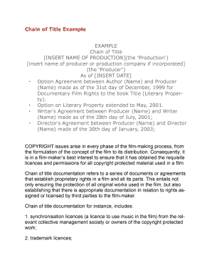 Fillable Online chain of title form - NB Film Co-op Fax Email Print ...