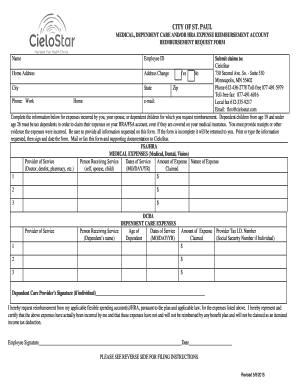 Fillable Online stpaul Flexible/HRA Reimbursement Request Claim Form ...