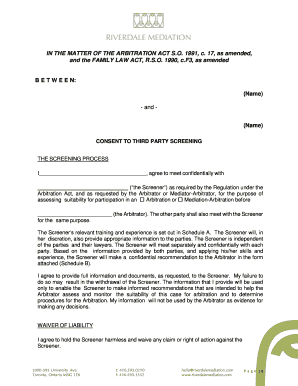 Fillable Online Consent to Third Party Screening (PDF) - Riverdale ...