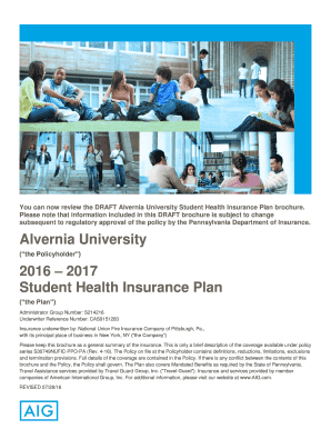 Fillable Online You can now review the DRAFT Alvernia University ...