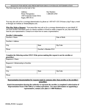 Fillable Online . Prescription drug coverage determination Fax Email ...
