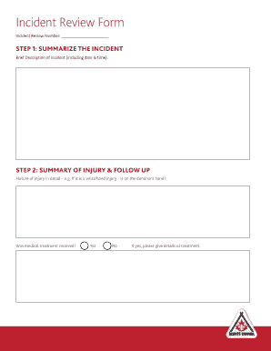 Fillable Online cohoscouts Incident Review Process Fax Email Print ...