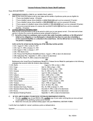 Fillable Online Veteran Points Form Fax Email Print - pdfFiller
