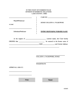 Fillable Online JUDGE COLLEEN A Fax Email Print - pdfFiller