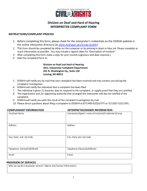 Fillable Online michigan Division on Deaf and Hard of Hearing Fax Email Print - pdfFiller