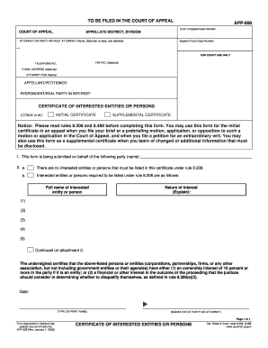 Fillable Online courts ca APP-008 Fax Email Print - pdfFiller