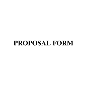 Fillable Online PROPOSAL FORM - Sylvan Lake, Alberta Fax Email Print - pdfFiller
