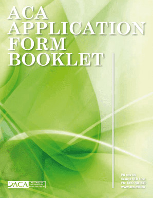 Fillable Online theaca net ACA APPLICATION FORM BOOKLET Fax Email Print ...