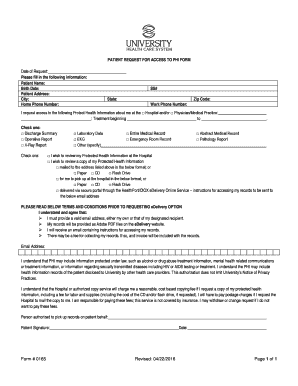 Fillable Online PATIENT REQUEST FOR ACCESS TO PHI FORM Fax Email Print ...