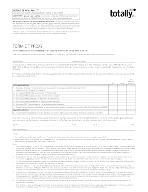 Fillable Online 241238 Totally Form of Proxy Fax Email Print - pdfFiller