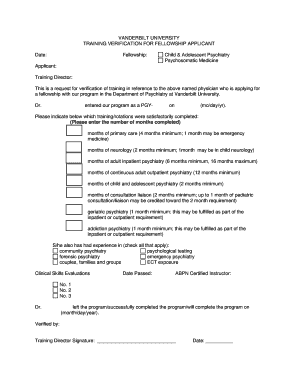 Fillable Online mc vanderbilt Reed-applTrngDirVerifReqltr-2 Fax Email Print - pdfFiller