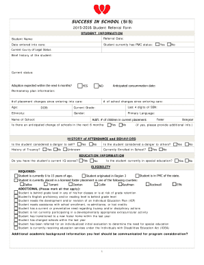 Fillable Online wedchild SUCCESS IN SCHOOL (SIS) Fax Email Print ...