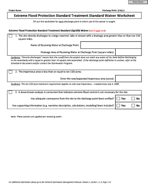 Fillable Online Extreme Flood Protection Standard Treatment Standard ...