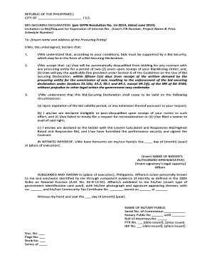 Fillable Online southcotabato gov bid-securing-declaration-form - South Cotabato - southcotabato ...