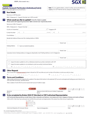 Fillable Online General guide - Update of Particulars 1. Address update ...
