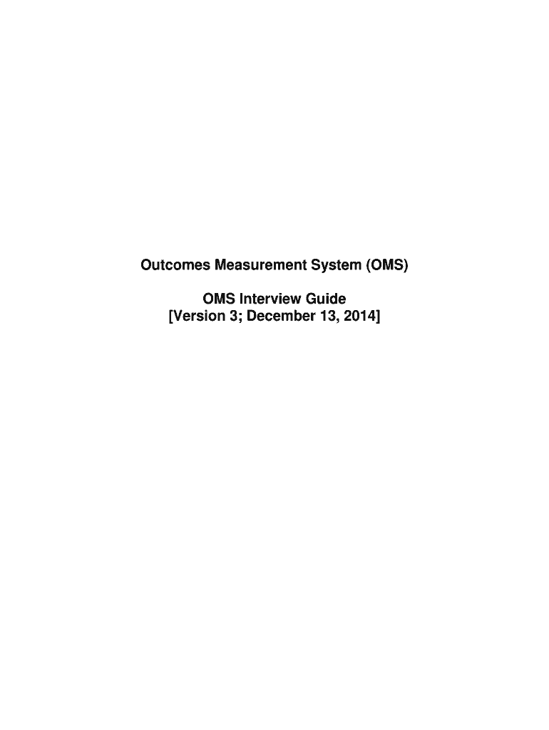 Fillable Online Outcomes Measurement System (OMS) Fax Email Print ...