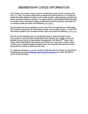 Fillable Online MEMBERSHIP CARDS INFORMATION Fax Email Print - pdfFiller