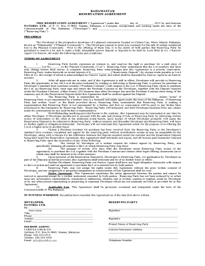 Fillable Online Reservation Agreement (Generic).docx Fax Email Print ...