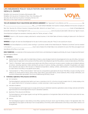 Fillable Online LIFE INSURANCE POLICY SOLICITATION AND SERVICES ...