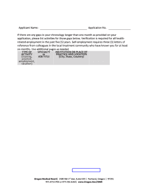 Fillable Online oregon Chronology of Activities Form Fax Email Print ...