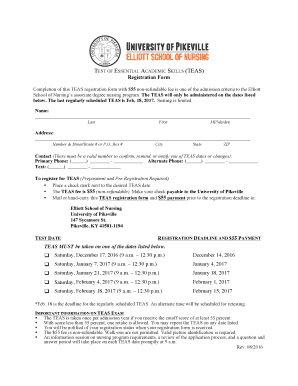 Fillable Online upike Completion of this TEAS registration form with ...