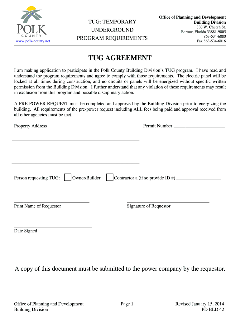 Fillable Online PD BLD 42 TUG - Polk County, Florida Fax Email Print ...