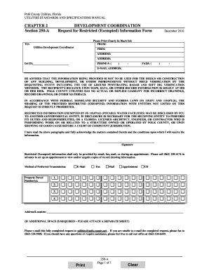 Fillable Online 250-A Request For Restricted Information Form - Polk ...