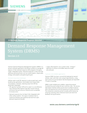Fillable Online Demand Response Management System (DRMS) - Siemens Fax ...