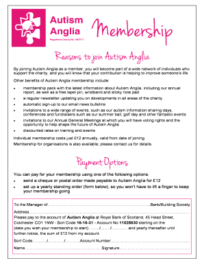 Fillable Online autism-anglia org Membership - Autism Anglia - autism ...