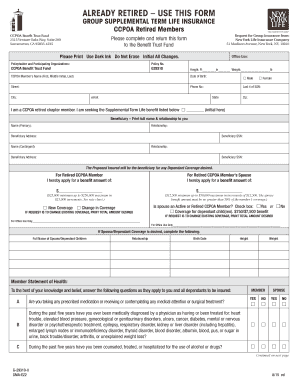 Fillable Online ccpoabtf already retired use this form - the CCPOA ...