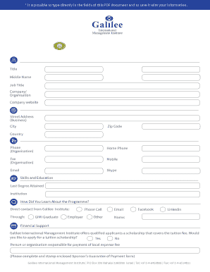 Fillable Online galilcol ac Download Forms - Galilee International ...